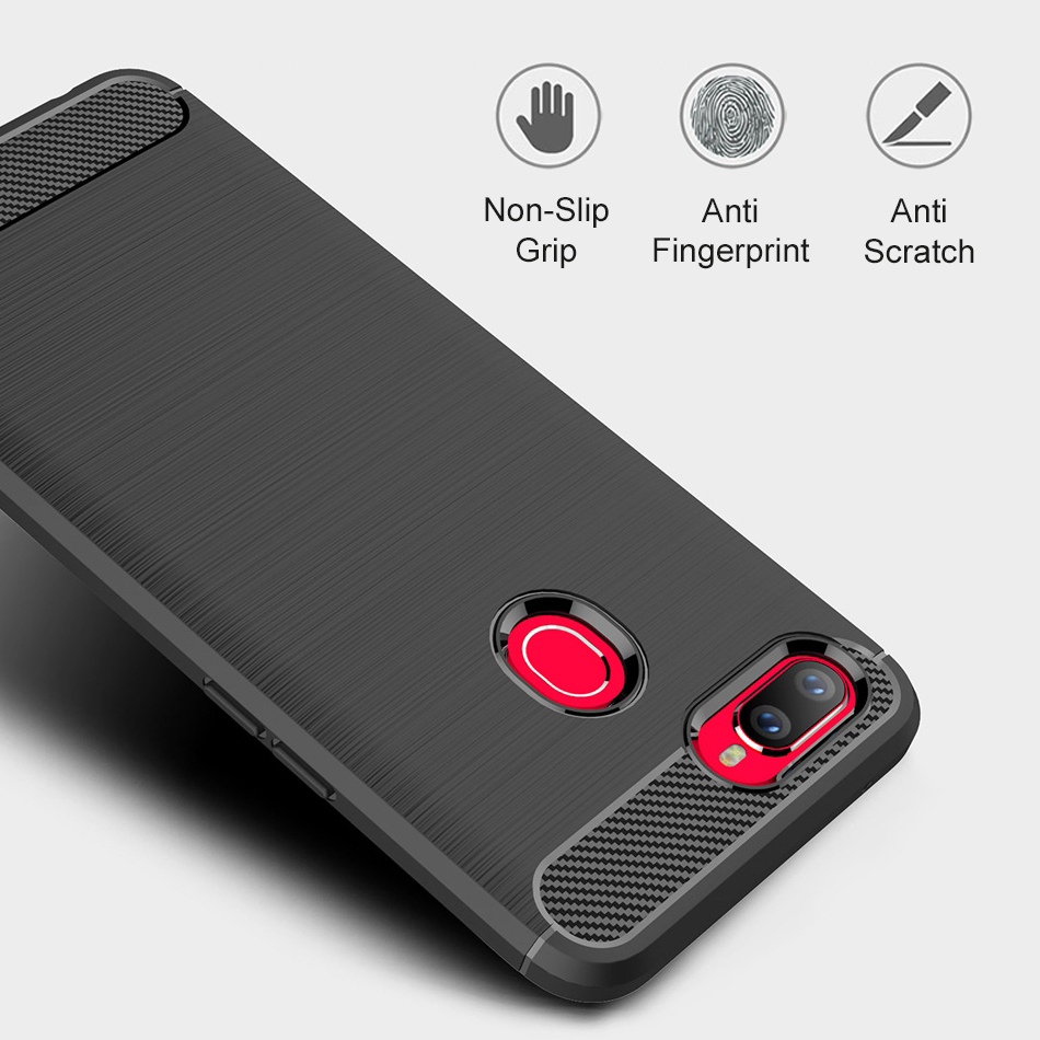 Flexi Slim Carbon Fibre Case for Oppo AX7 (Black)